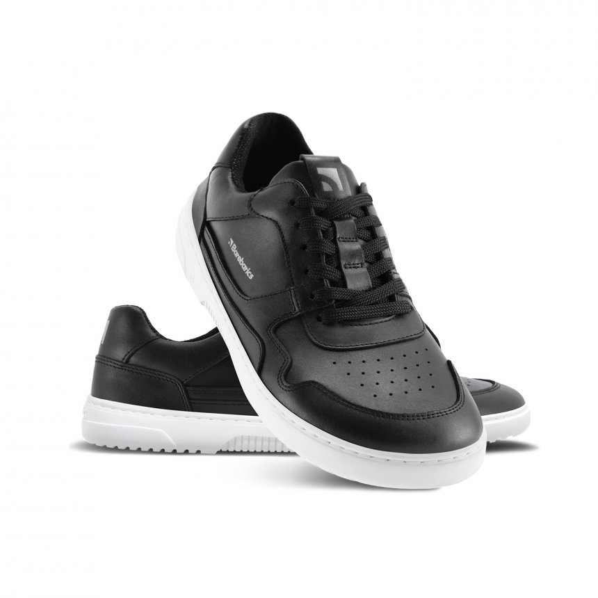 Barefoot Sneakers Barebarics Zing - Black & White - Leather | Be Lenka