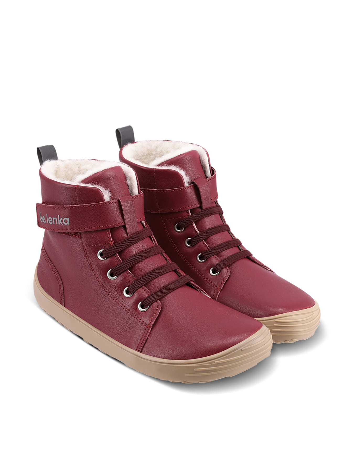 Winter barefoot boots Be Lenka Winter Kids - Dark Cherry Red | Be Lenka